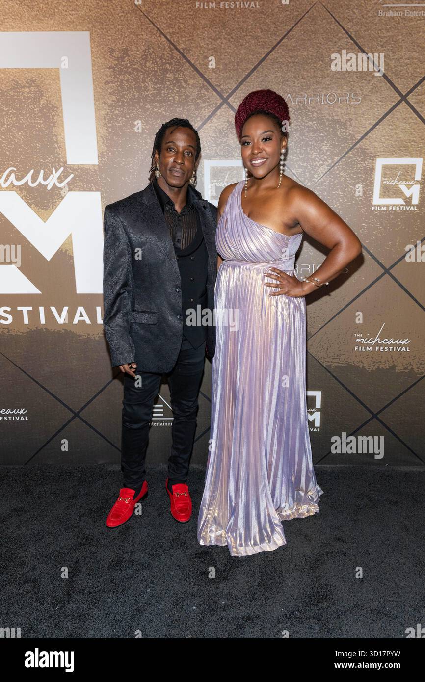 Actor Shaka Smith with Christal Luster attends 2025 Micheaux Film ...