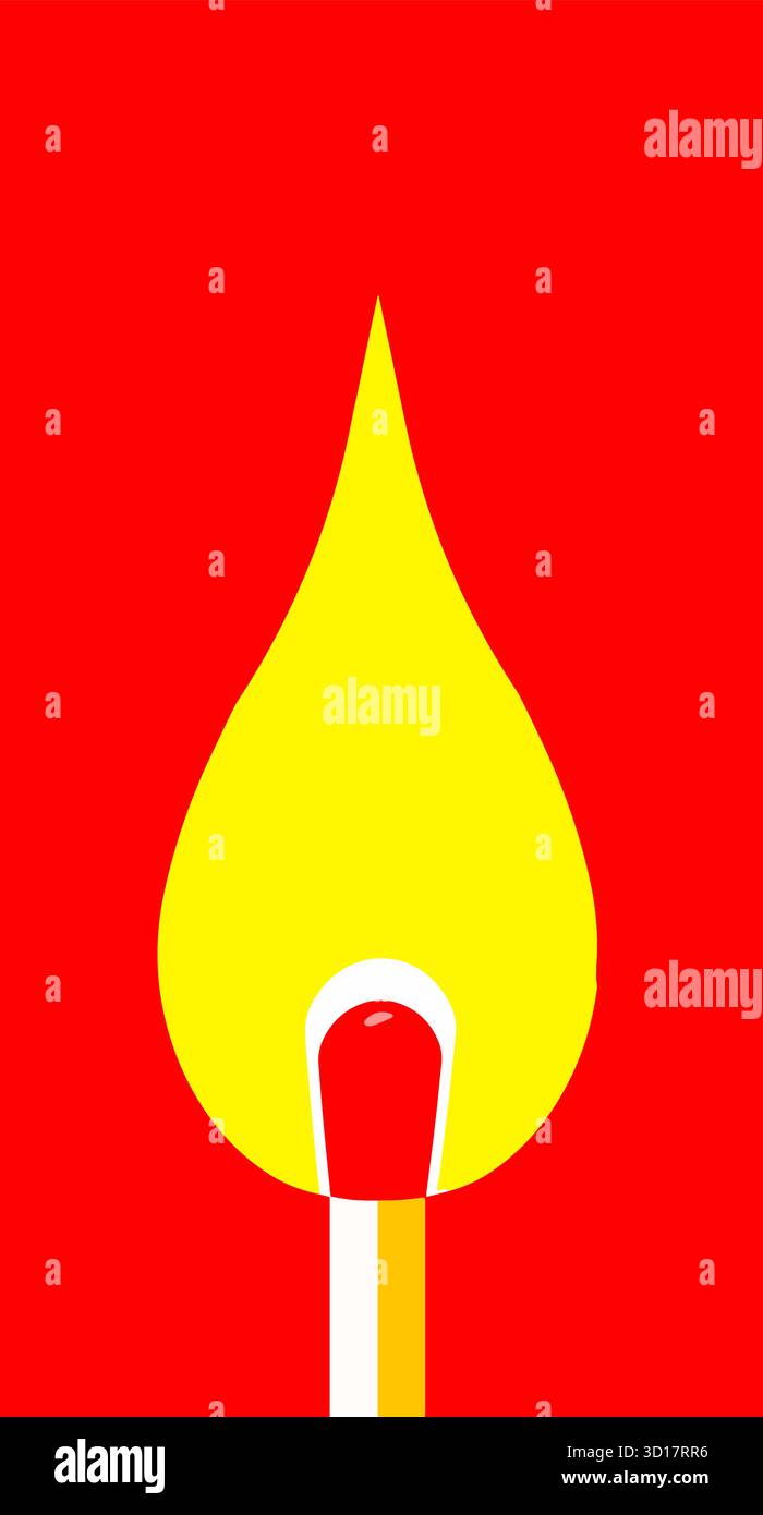 A colorful burning match is seen in a graphic image Stock Vector Image ...
