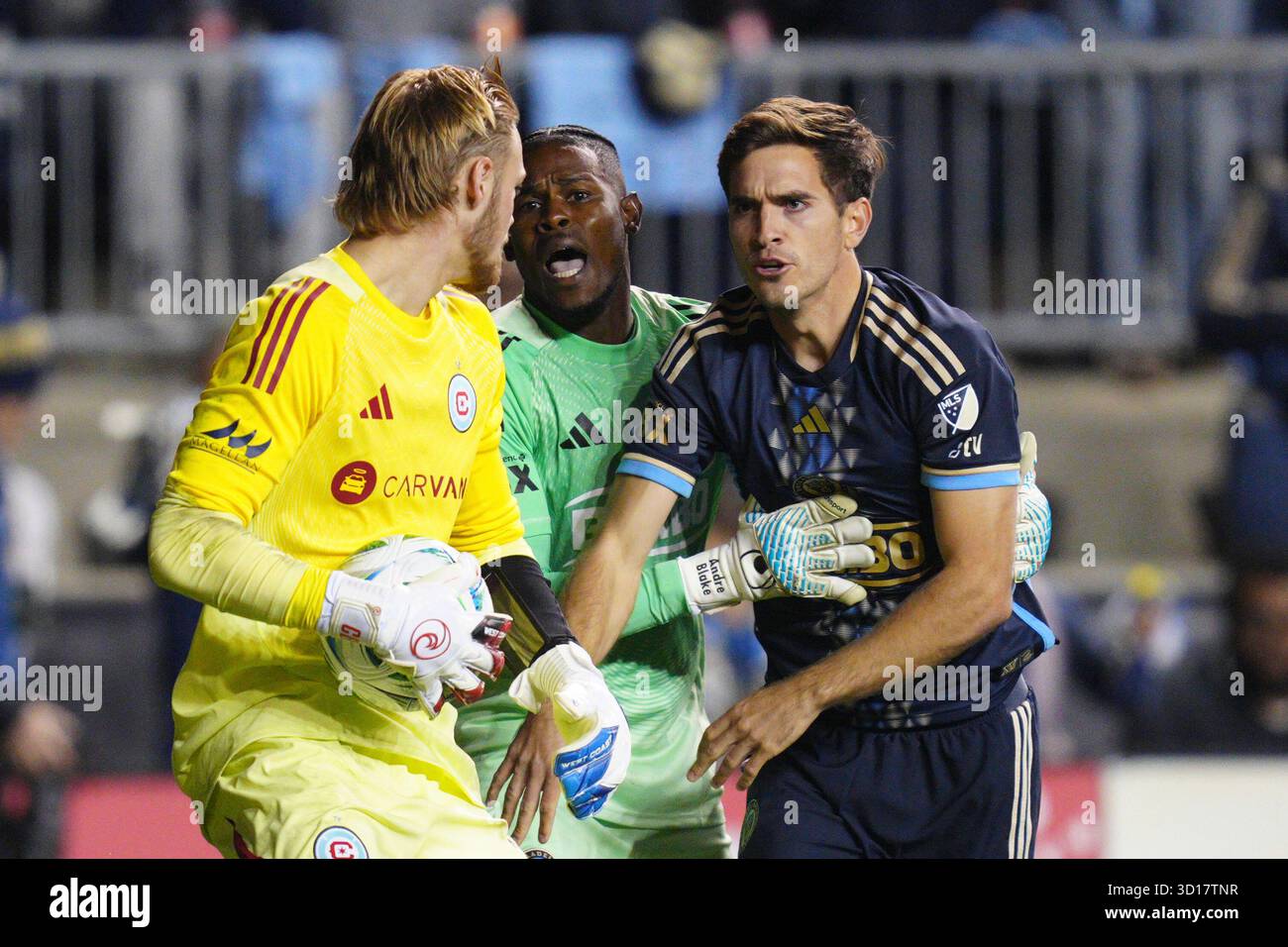 Philadelphia Union's Milan Iloski, right, shoves Chicago Fire ...