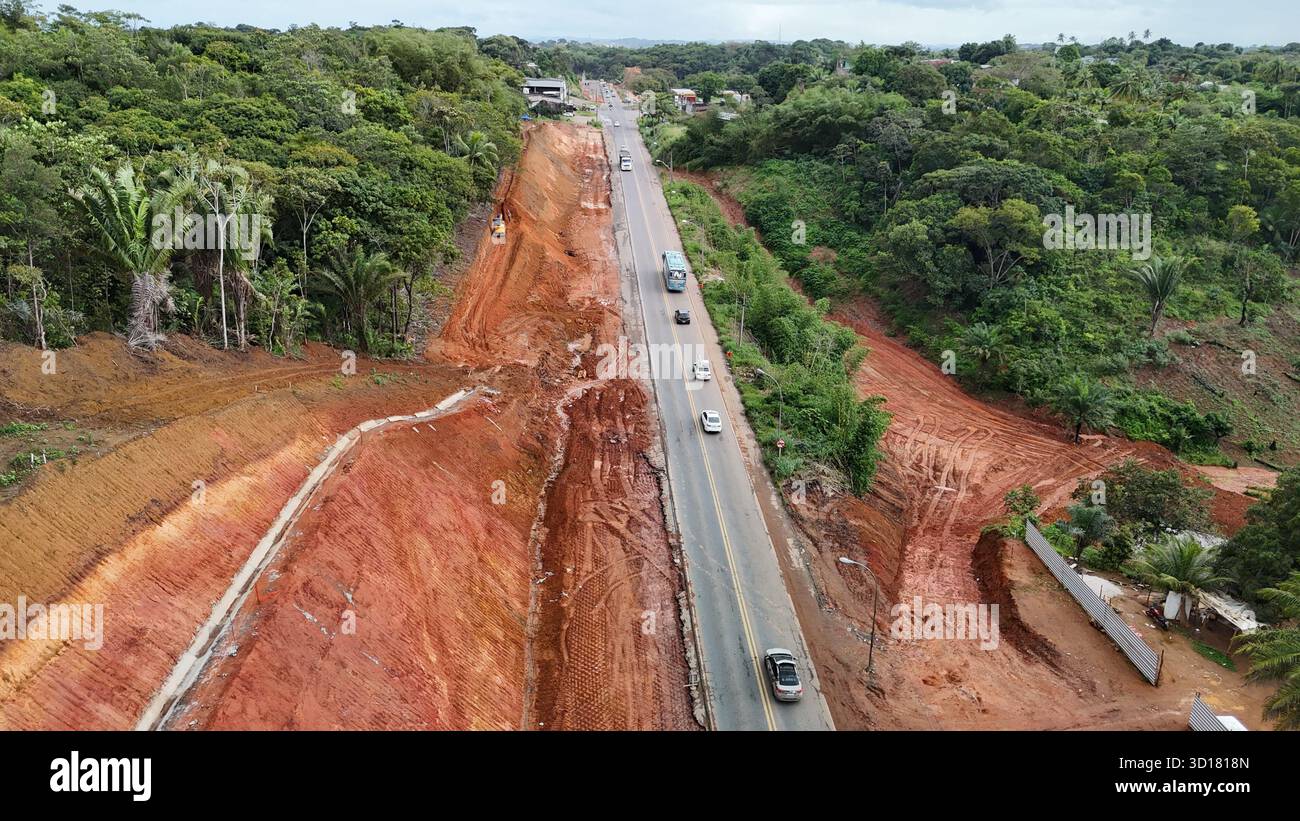 salvador, bahia, brazil - july 8, 2025: Aerial view of highway BA 528 ...