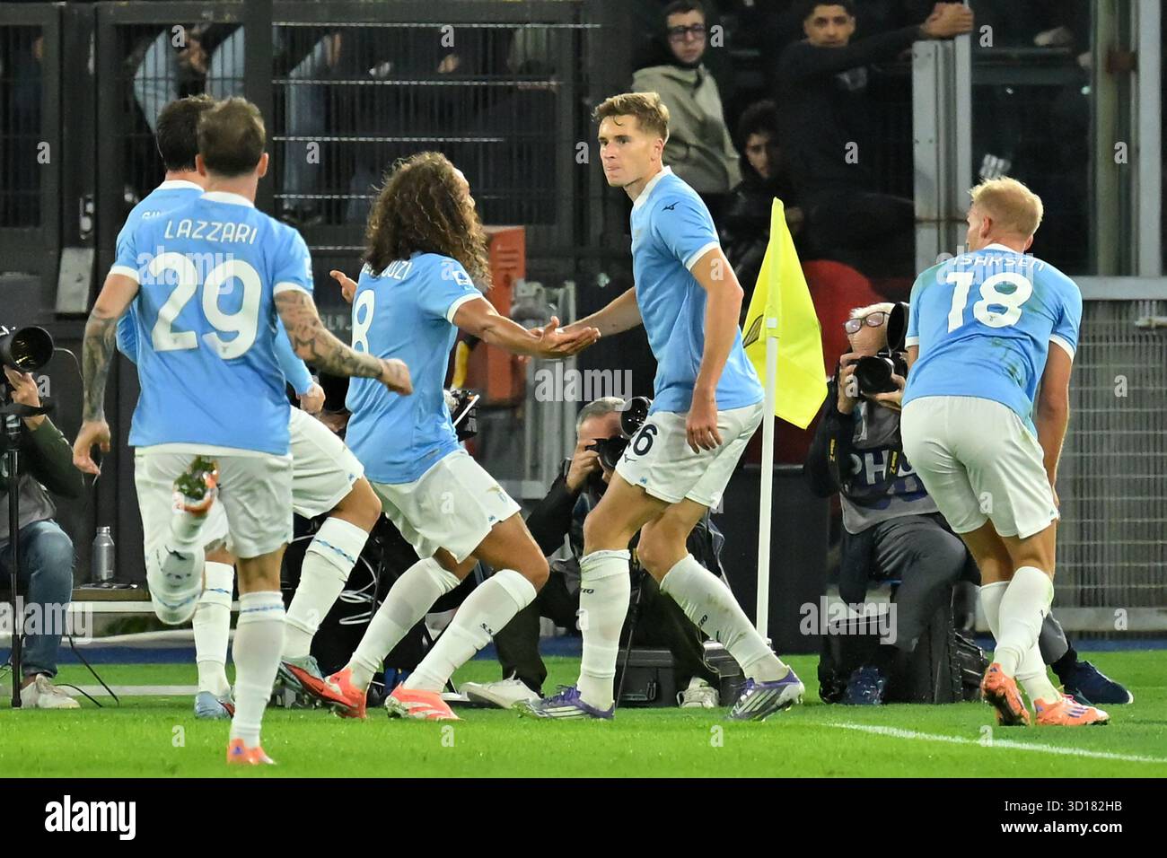 Toma Basic of SS Lazio celebrates scoring his goal during the serie A ...