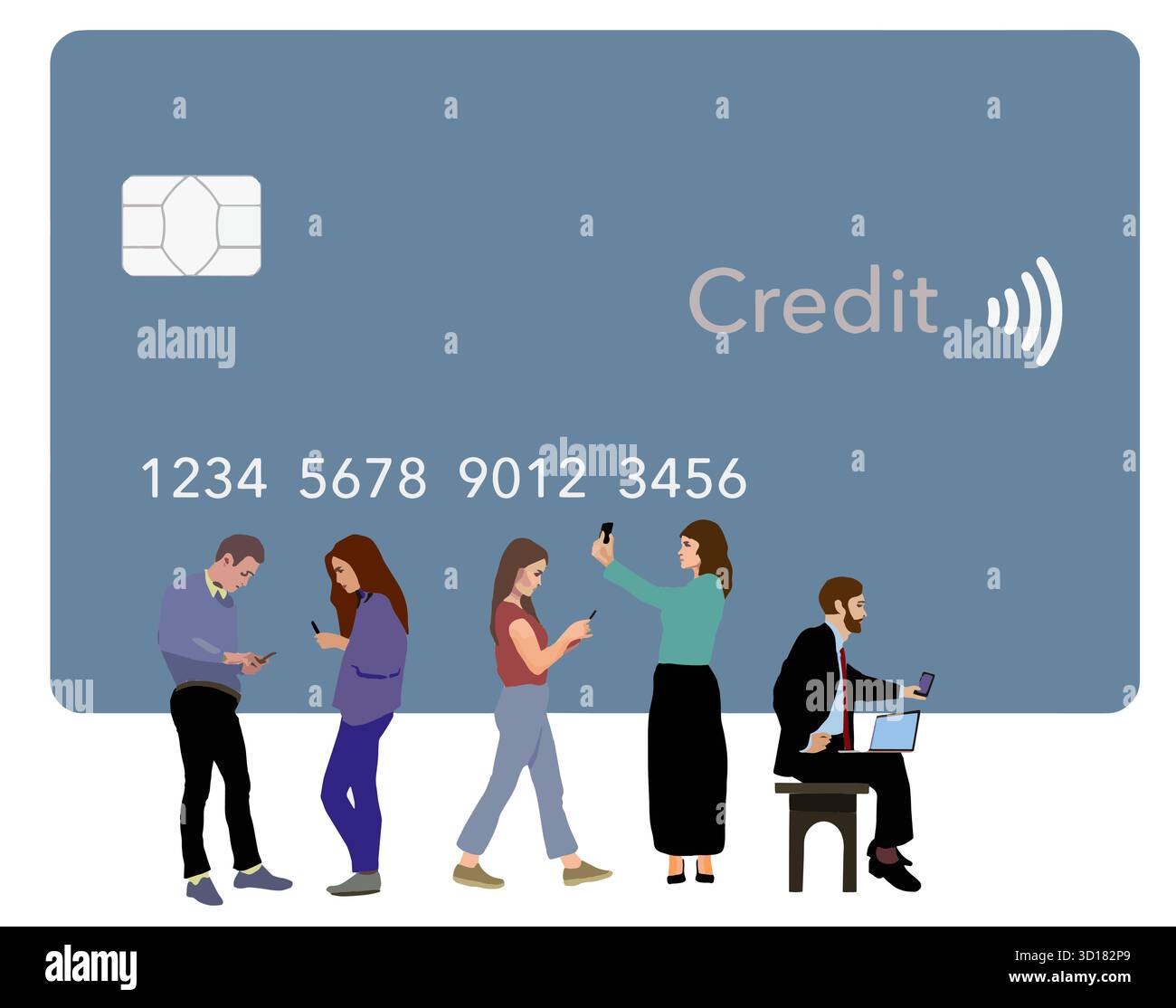 Here is a generic mock credit card or debit card in a vector ...