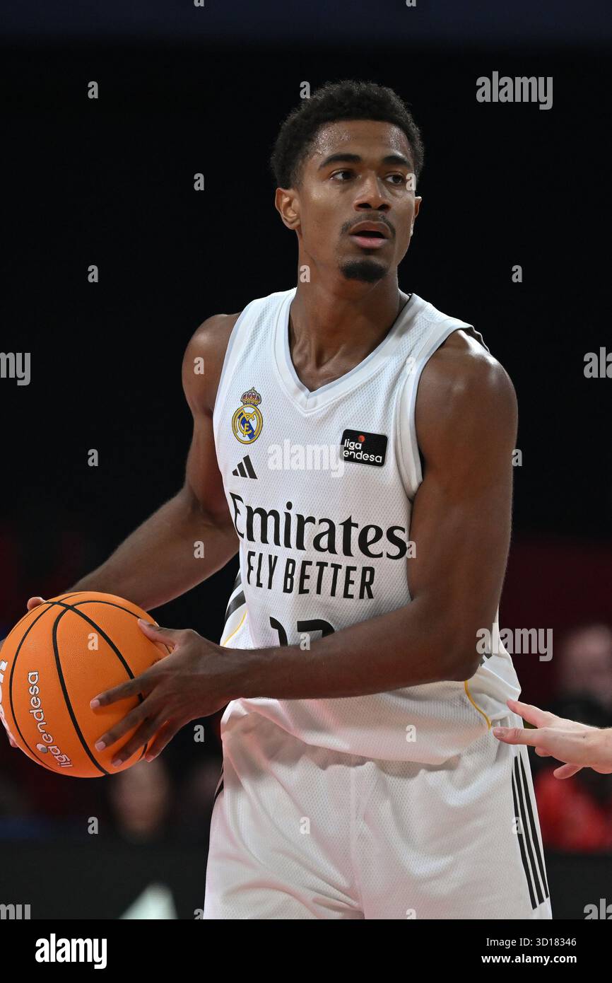 Theo Maledon of Real Madrid seen in action during the Liga ACB ...
