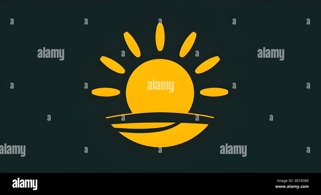 rising sun, icon, vector, illustration, sun, morning, dawn, sunrise ...