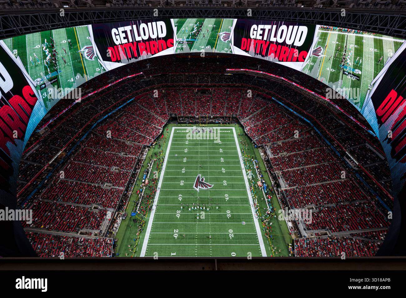 A general view of Mercedes-Benz Stadium before an NFL football game ...