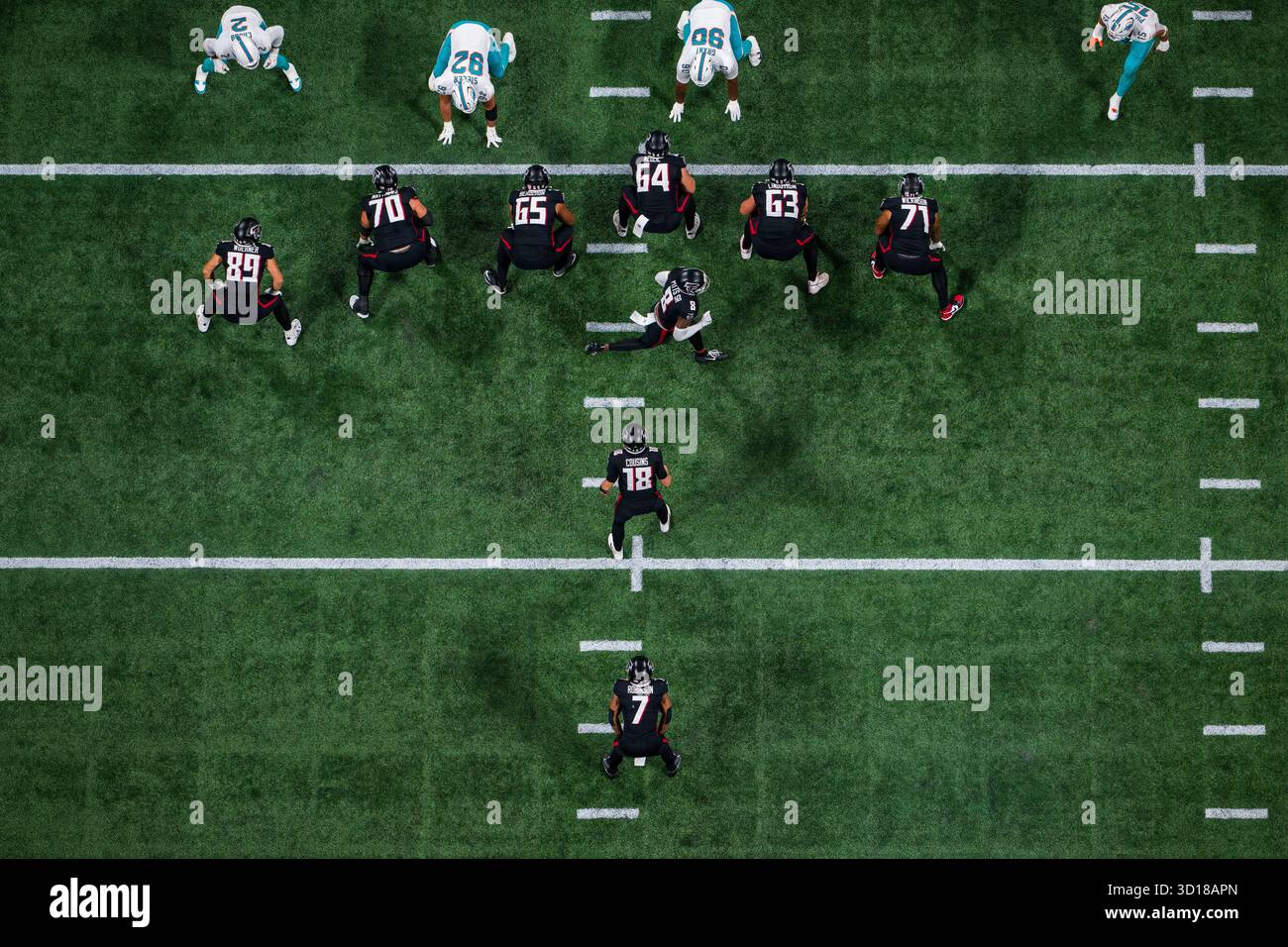The Atlanta Falcons line up against the Miami Dolphins during the first ...