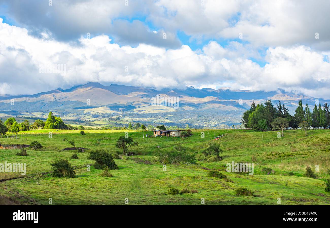 Stunning view of the rolling hills and mountains in Puracé, Cauca ...