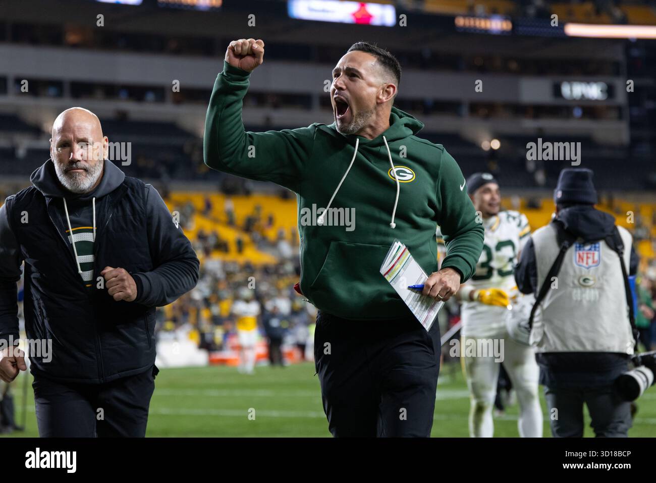 Green Bay Packers head coach Matt LaFleur reacts after an NFL football ...