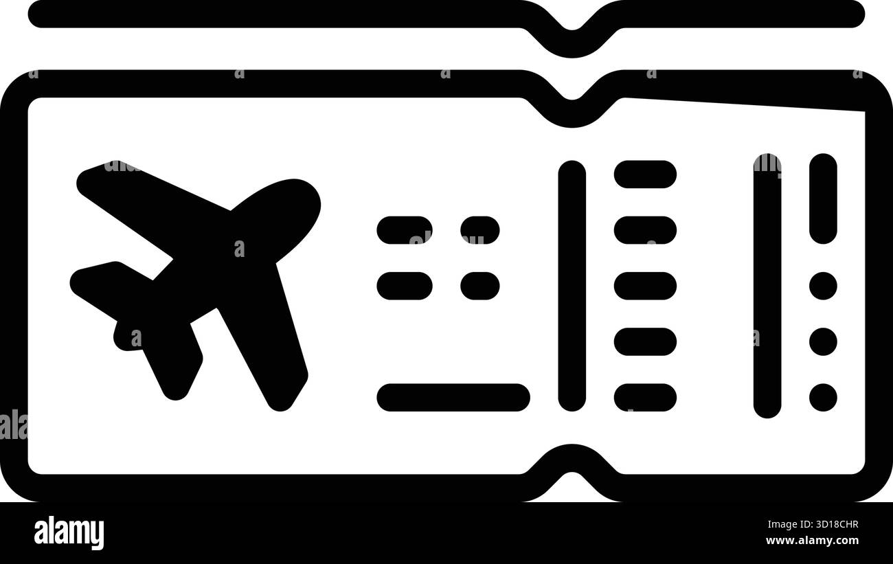 Plane icon vector tickets Black and White Stock Photos & Images - Alamy