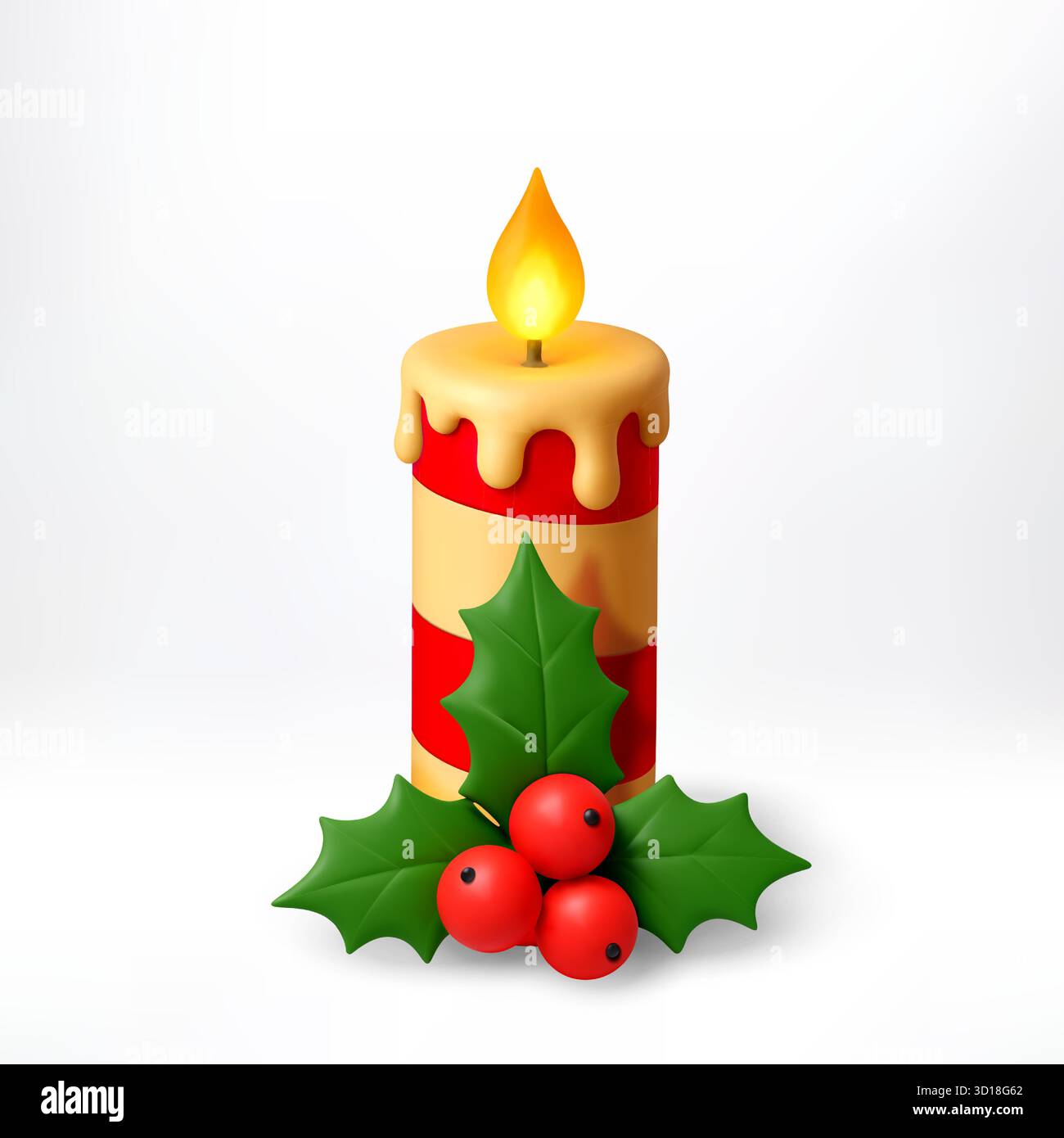 Holiday candle holly Stock Vector Images - Alamy