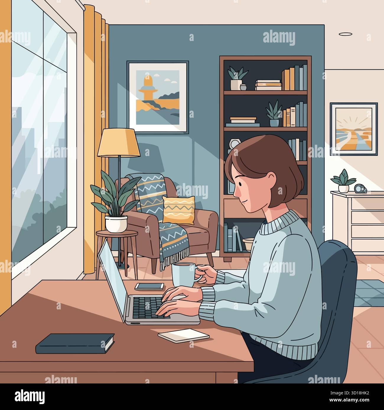 Home office lifestyle Stock Vector Images - Alamy