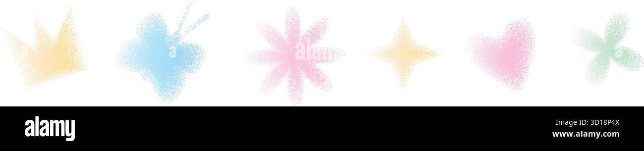 Y2k figures with grain noise colorful gradient. Retro pastel tones ...