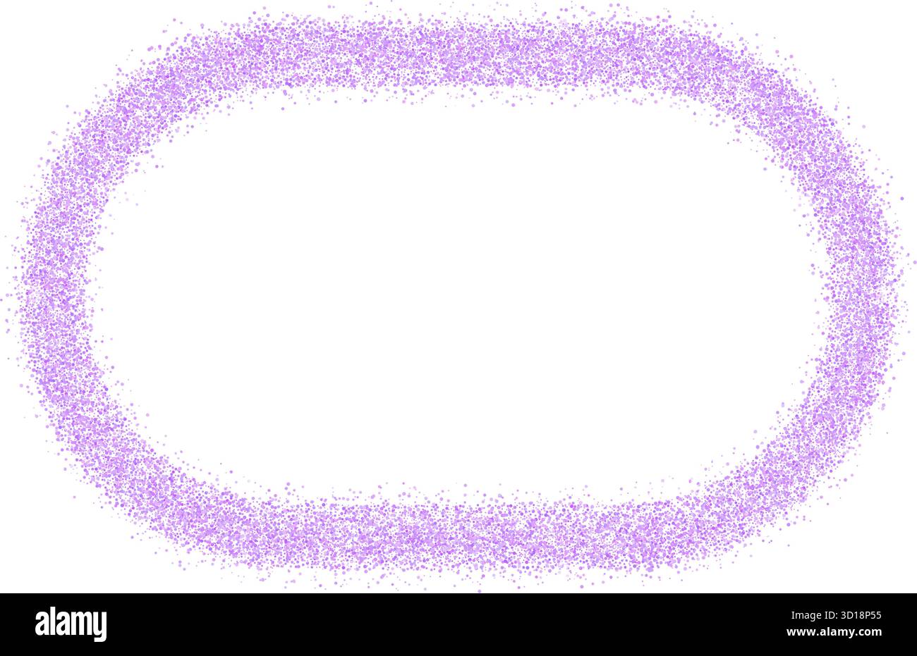 Purple sand dust horizontal frame. Lilac dotwork border. Violet oval ...