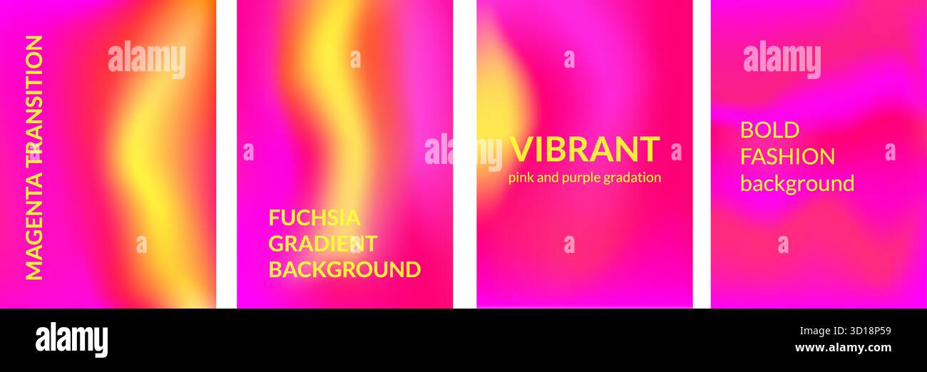 Fuchsia gradient background. Magenta, yellow vibrant gradation template ...