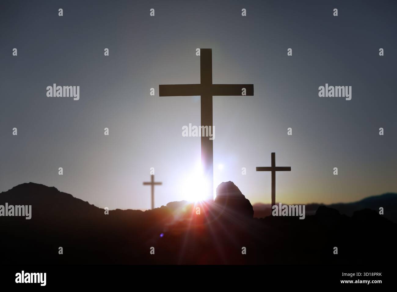 Calvary Hill, the cross symbolizing the death and resurrection of Jesus ...