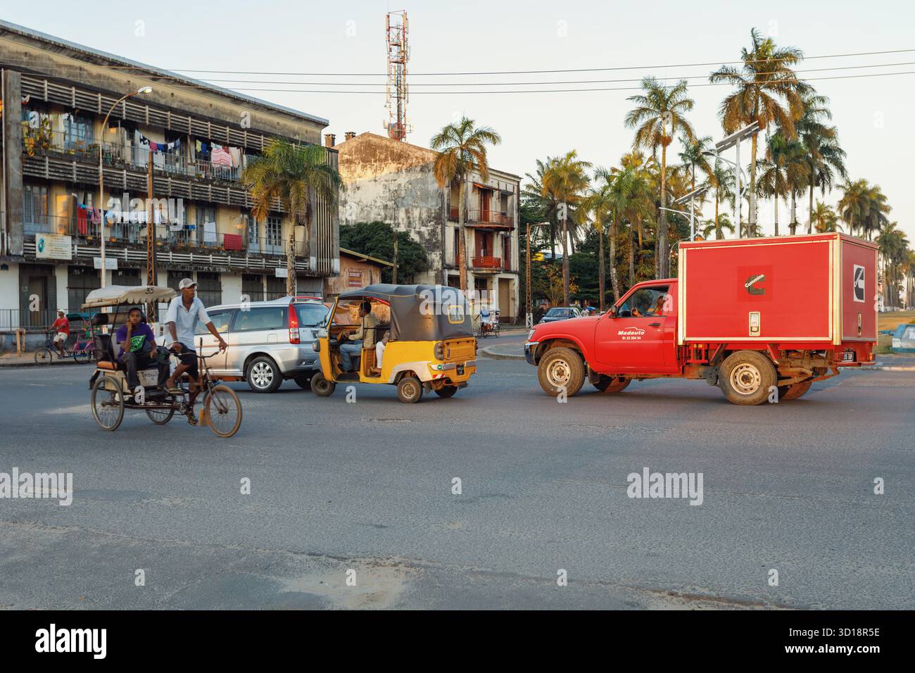 Toamasina, Madagascar - October 21 2025: Traffic flow in the city ...