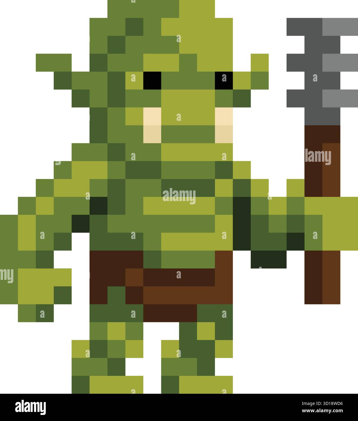 Orc Goblin Monster Pixel Art Cartoon Character Stock Vector Image & Art ...