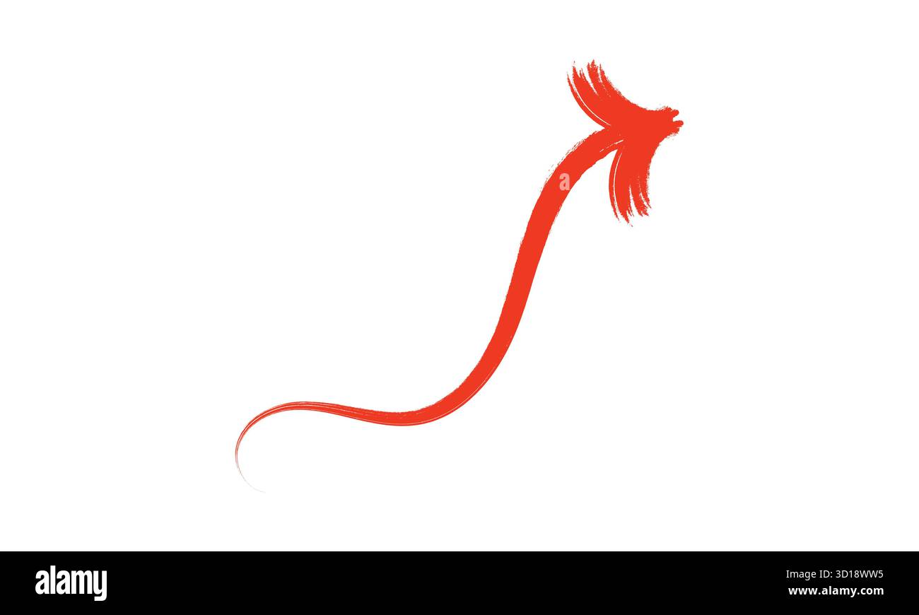 Minimalist Red Phoenix Icon – Abstract Mythical Arrow Vector Design ...