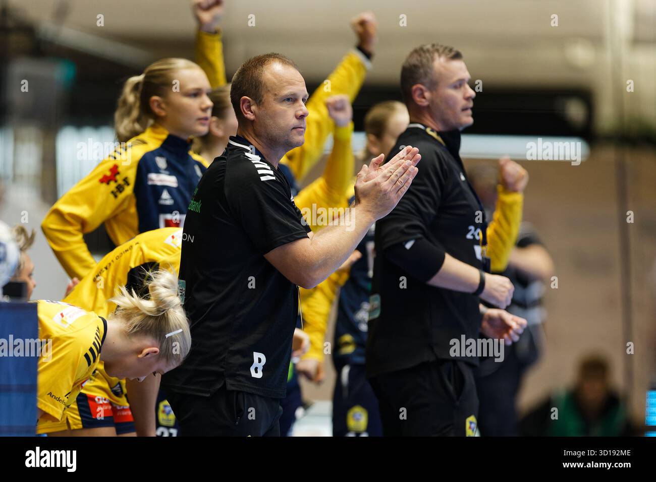 Ikast, Denmark. 26th, October 2025. Assistant coach Claus Mogensen of ...