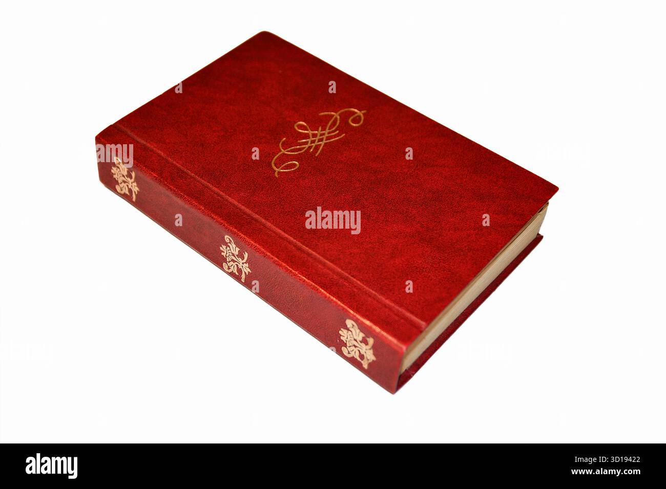 Antique book without title with classic monogram of past years on white ...