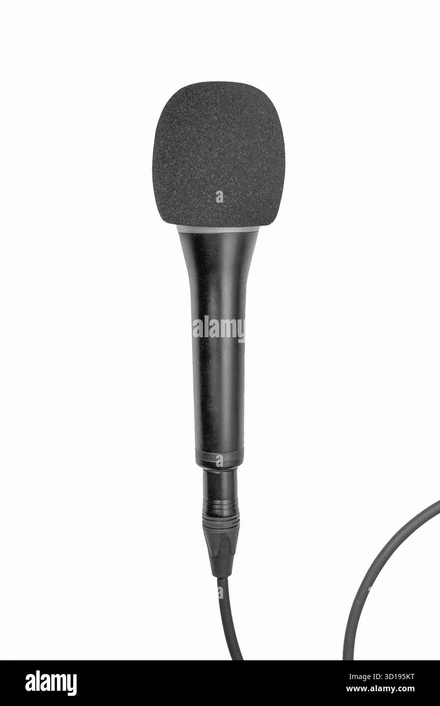 Standard concert microphone type with cord Stock Photo - Alamy
