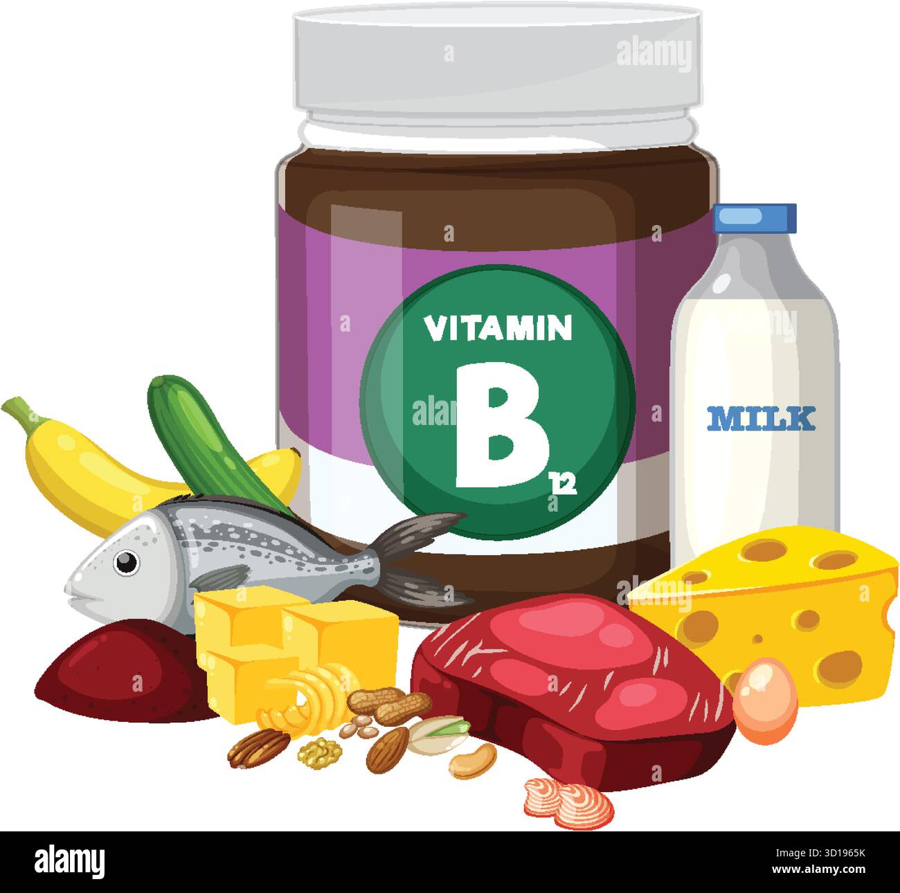 Vitamin b12 supplement jar Stock Vector Images - Alamy