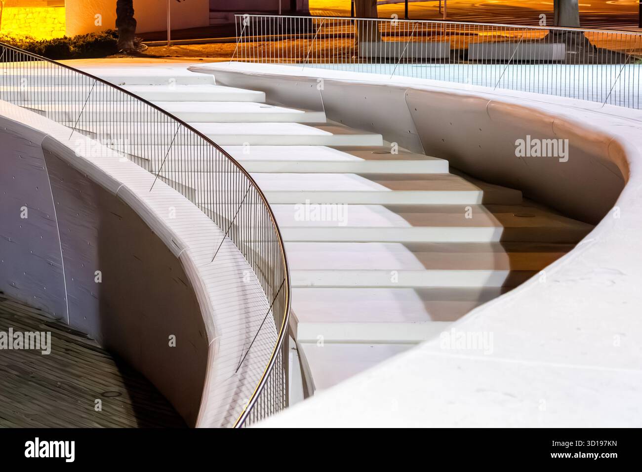 Bright White Architectural Curve and Steps Stock Photo - Alamy