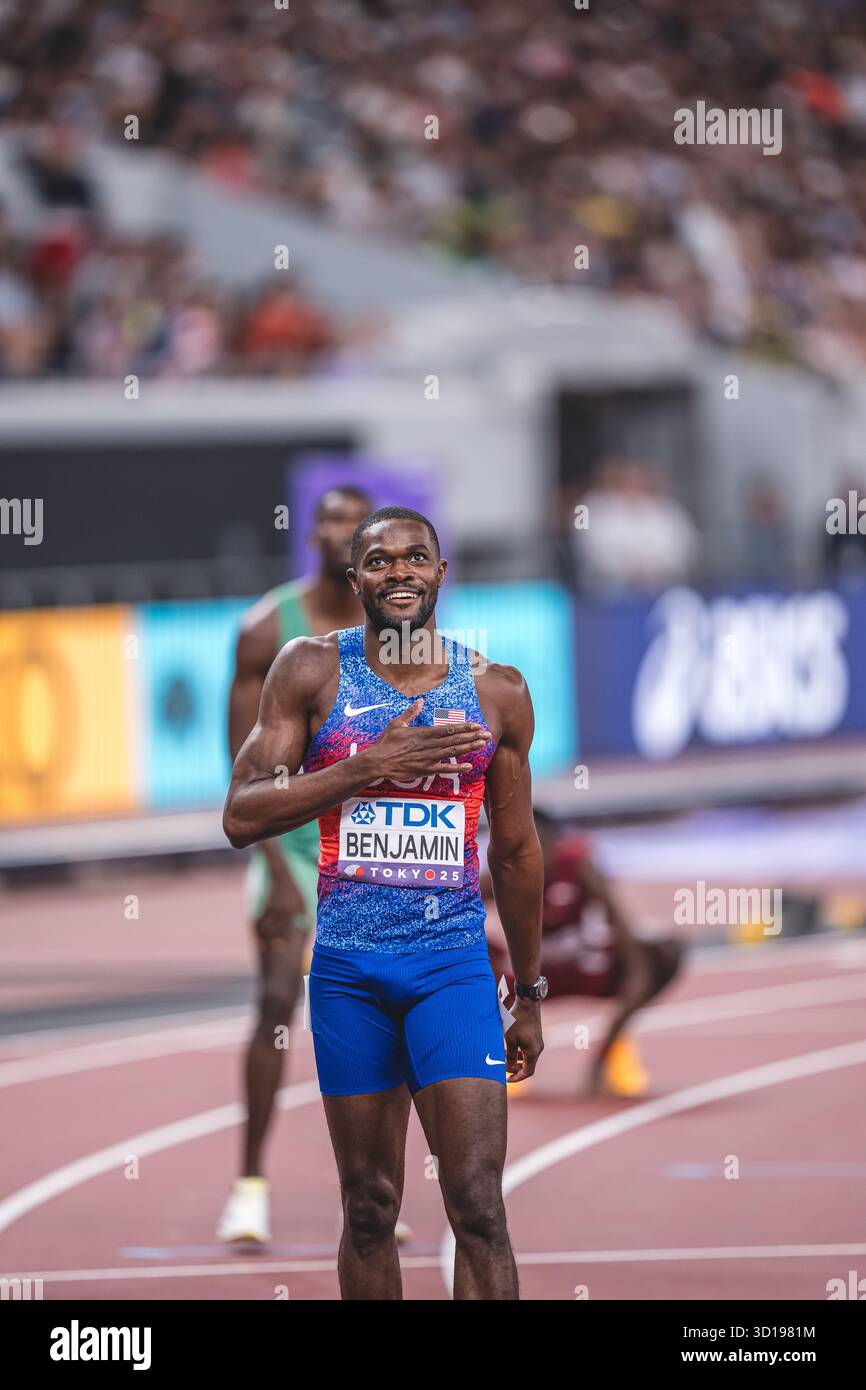 Rai Benjamin winning the World Athletics Championships in Tokyo 2025 ...