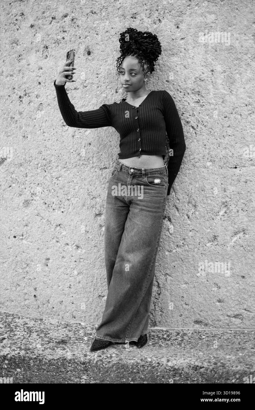 Taking a selfie Black and White Stock Photos & Images - Alamy