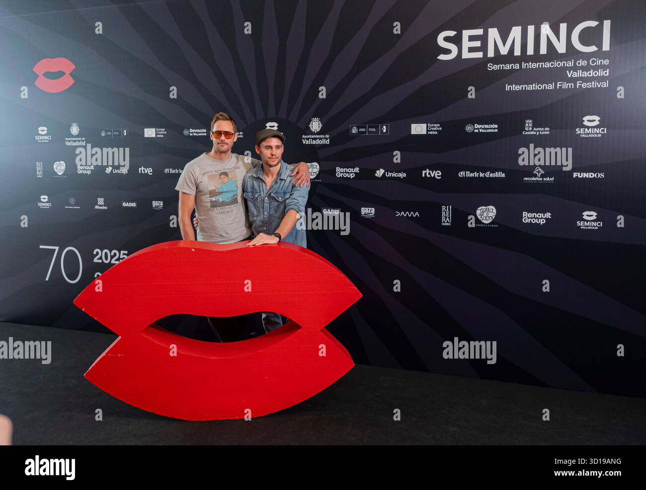 Filmmaker Harry Lighton (r) and actor Alexander Skarsgard (l) during ...