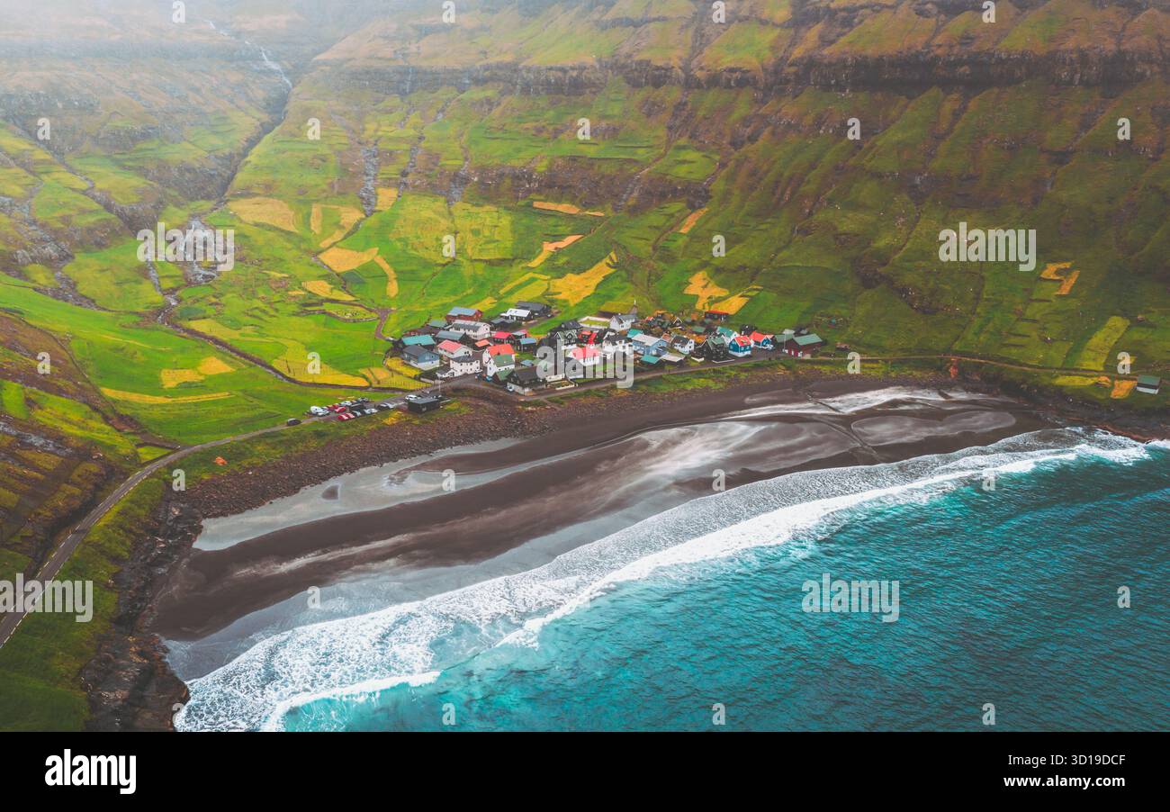 Aerial small cliffside settlement in hi-res stock photography and ...