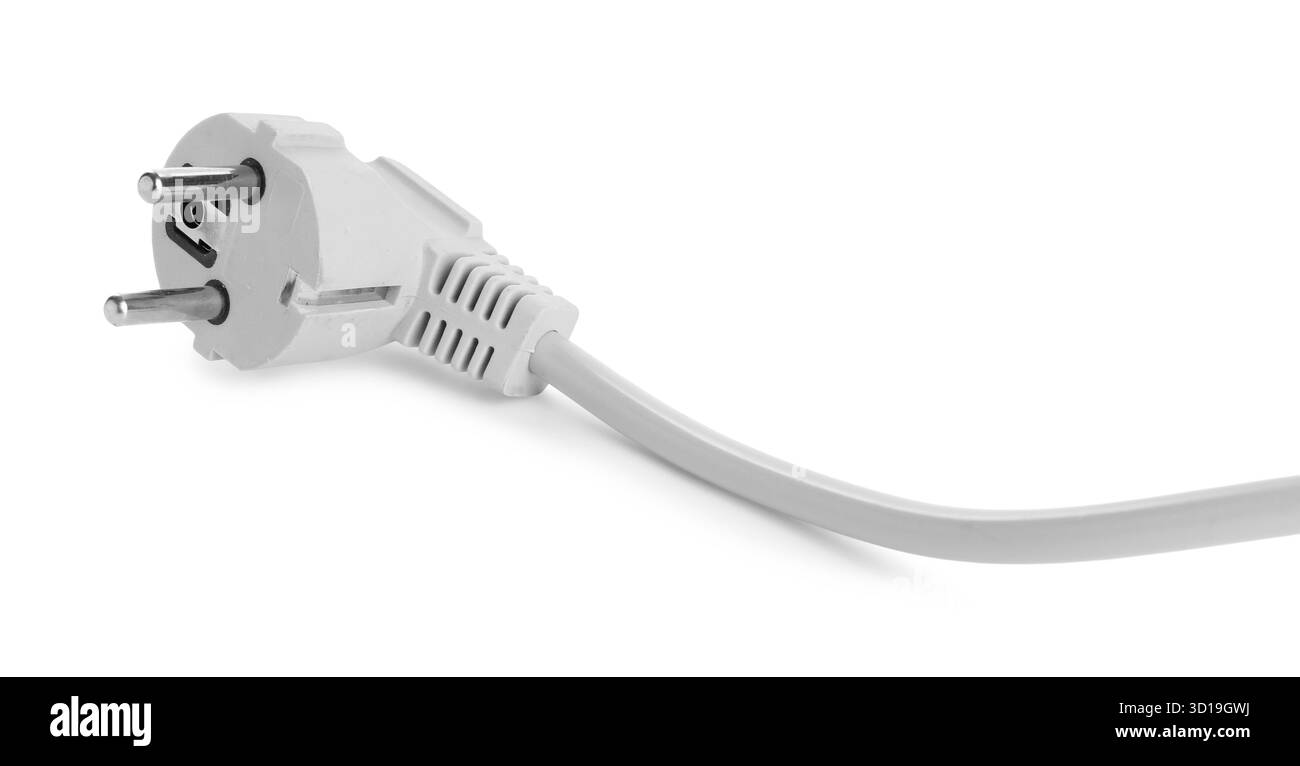 Grey wire plug isolated Black and White Stock Photos & Images - Alamy