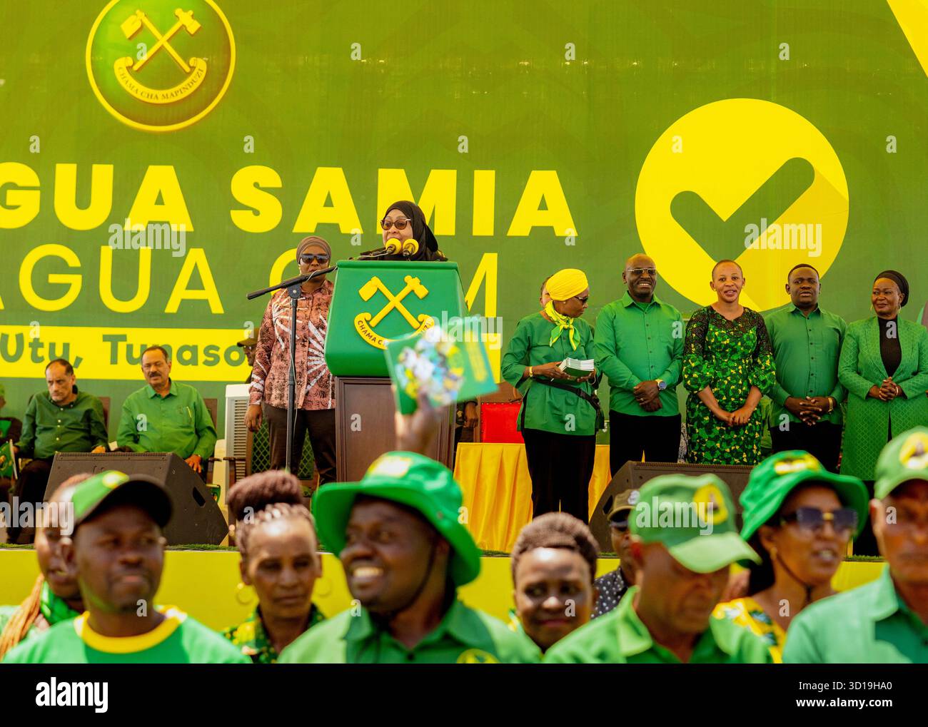 Tanzania's President Samia Suluhu Hassan, the presidential candidate of ...