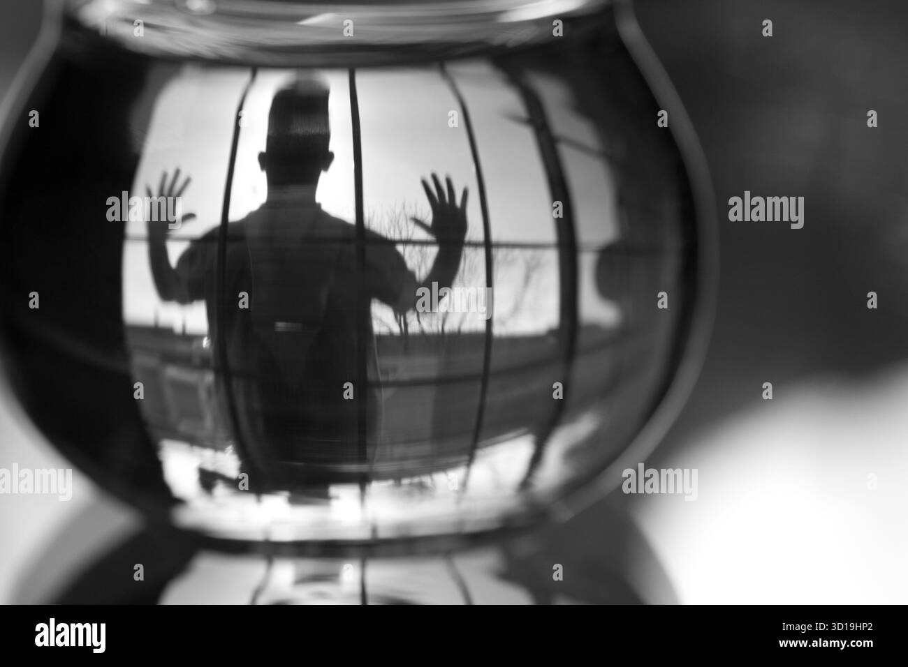 Hand reflection in water Black and White Stock Photos & Images - Alamy