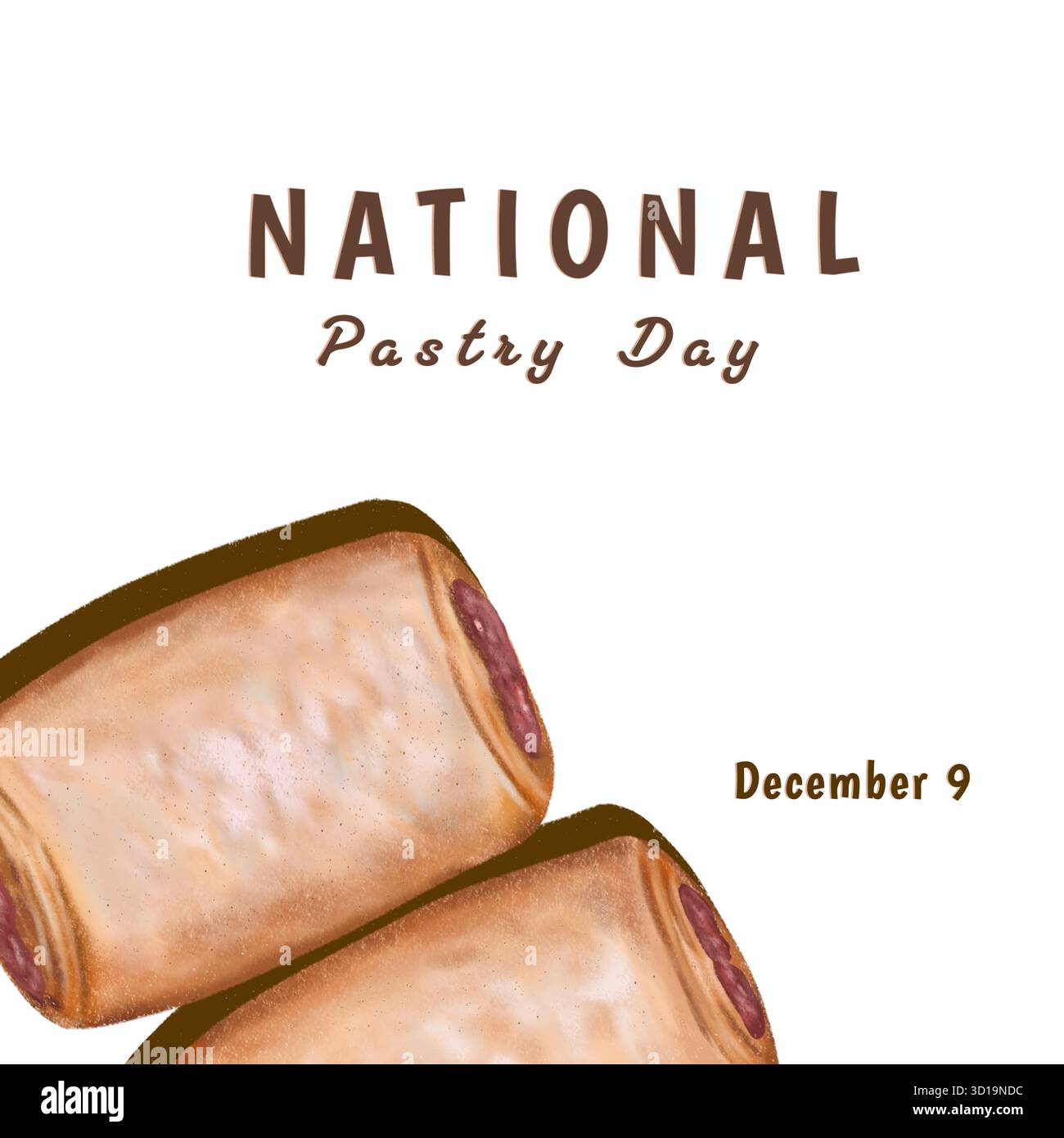 National pastry day poster with sausage bread. bakery menus, posters ...