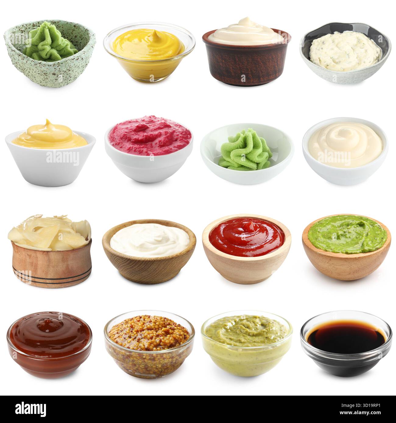 Wasabi and other condiments isolated on white, set Stock Photo - Alamy