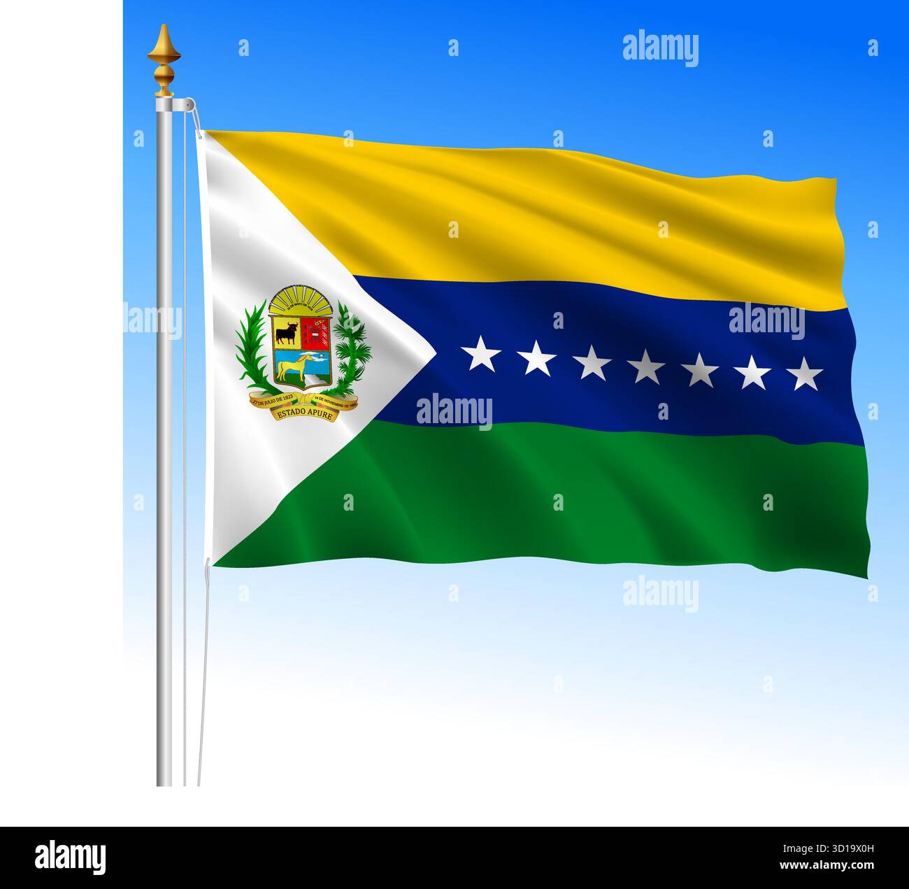 Apure administrative region division flag, Republic of Venezuela ...