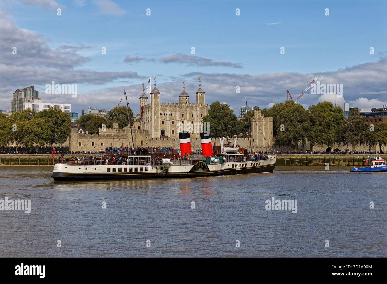 Paddle Steamer Waverley on the Thames in London England on 27th ...