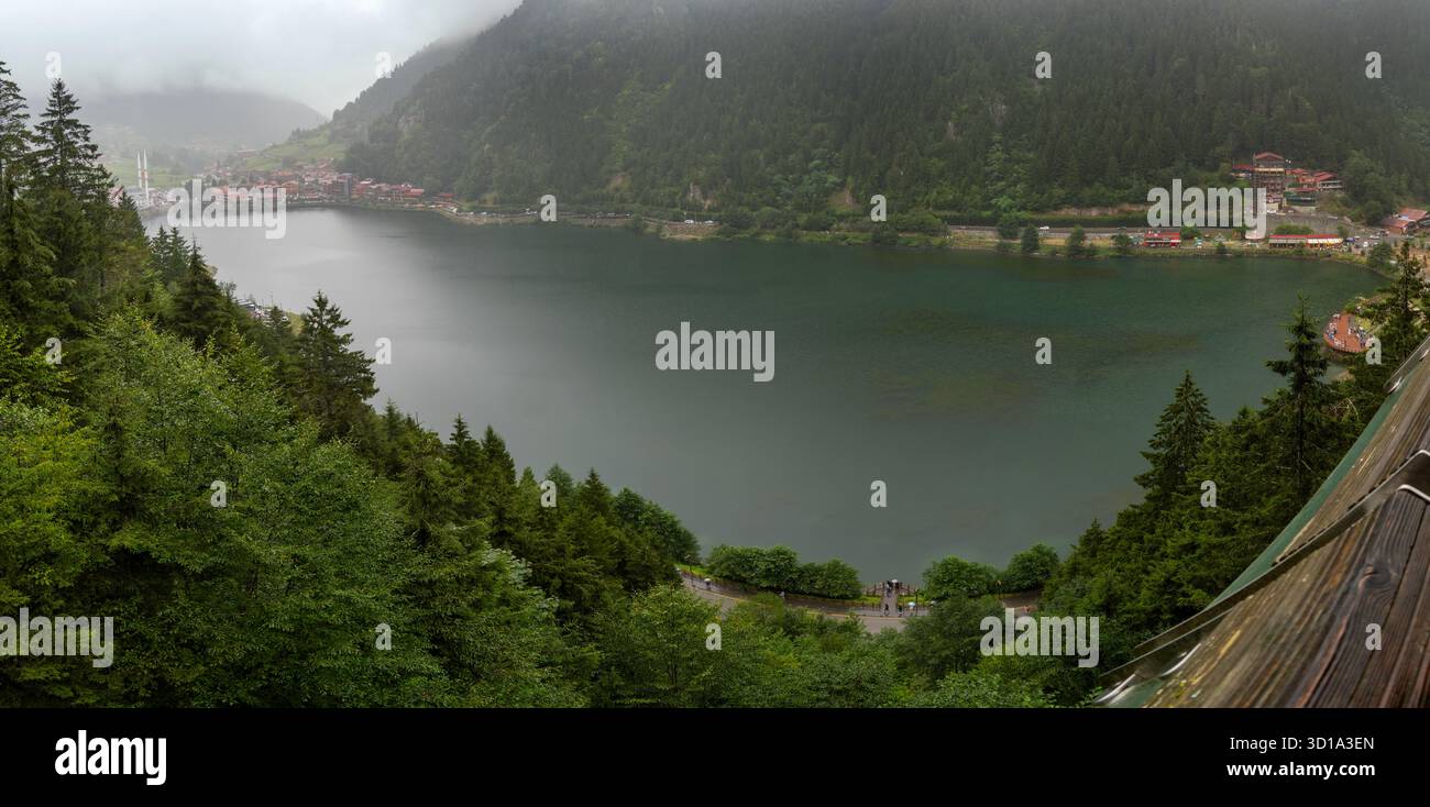 Trabzon, Turkey - August 20, 2025: Panoramic view of Uzungol (Long Lake ...