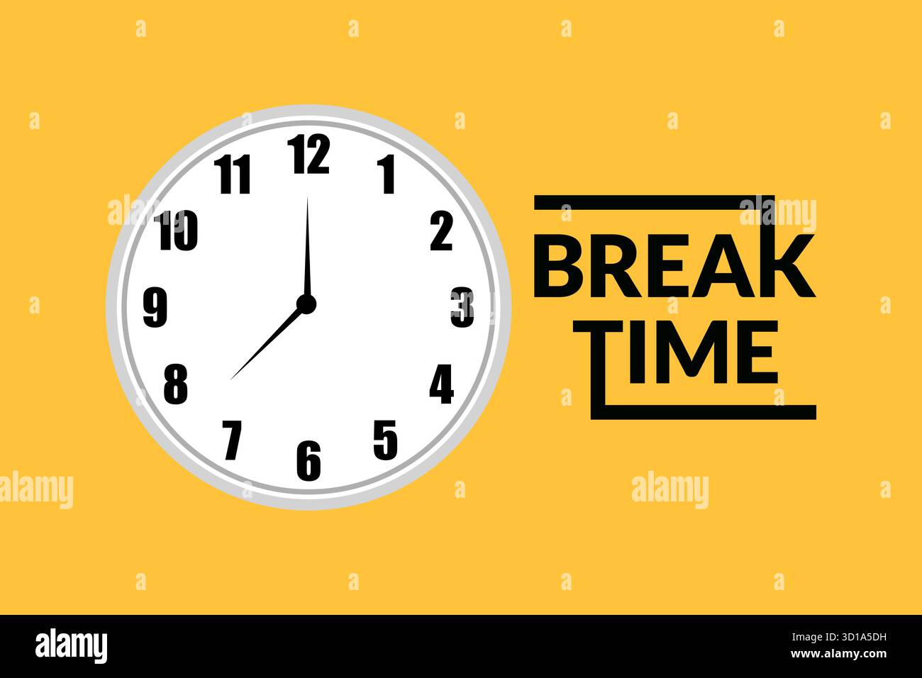 Yellow background clock break Stock Vector Images - Alamy