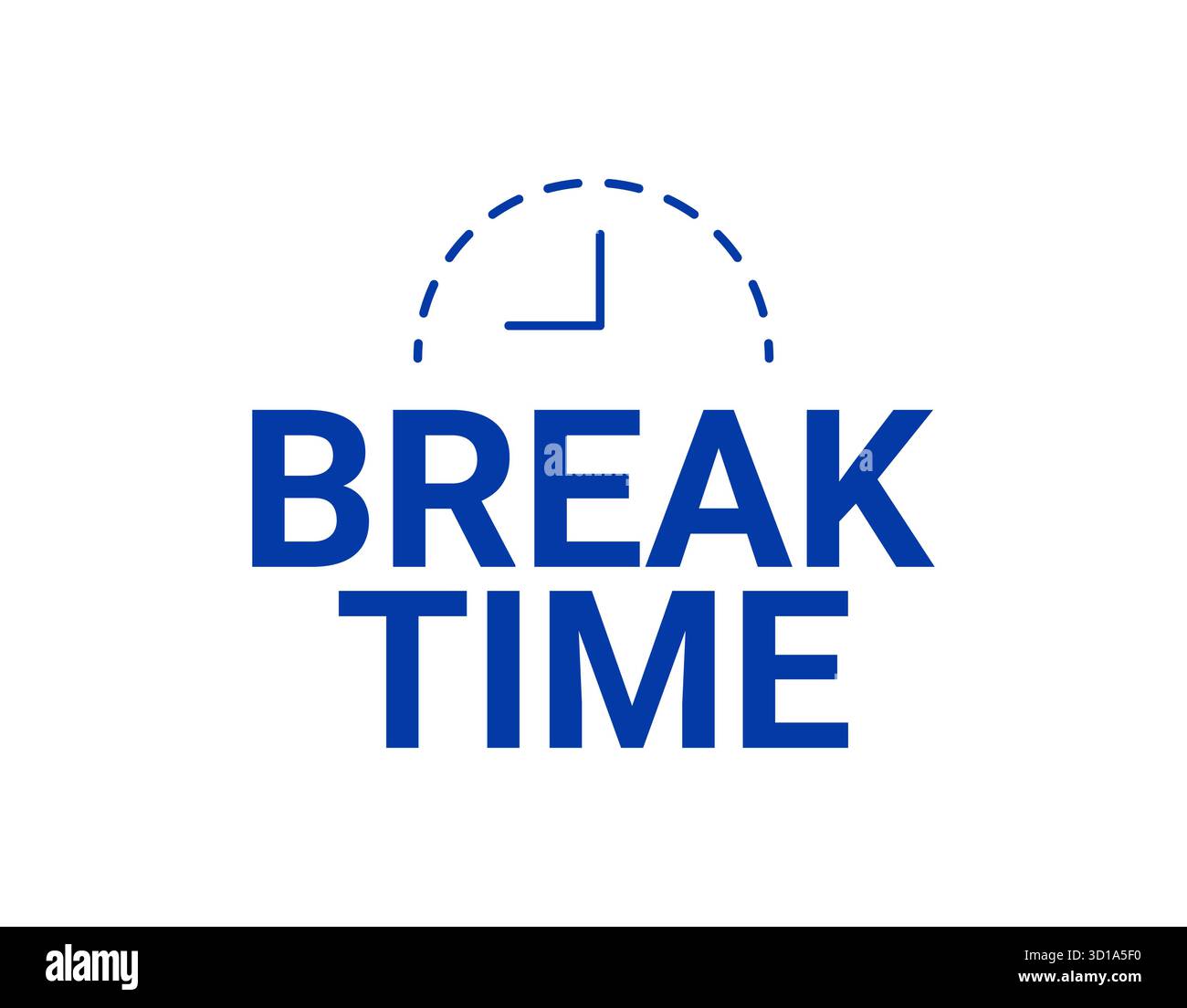 Blue break time text Stock Vector Images - Alamy