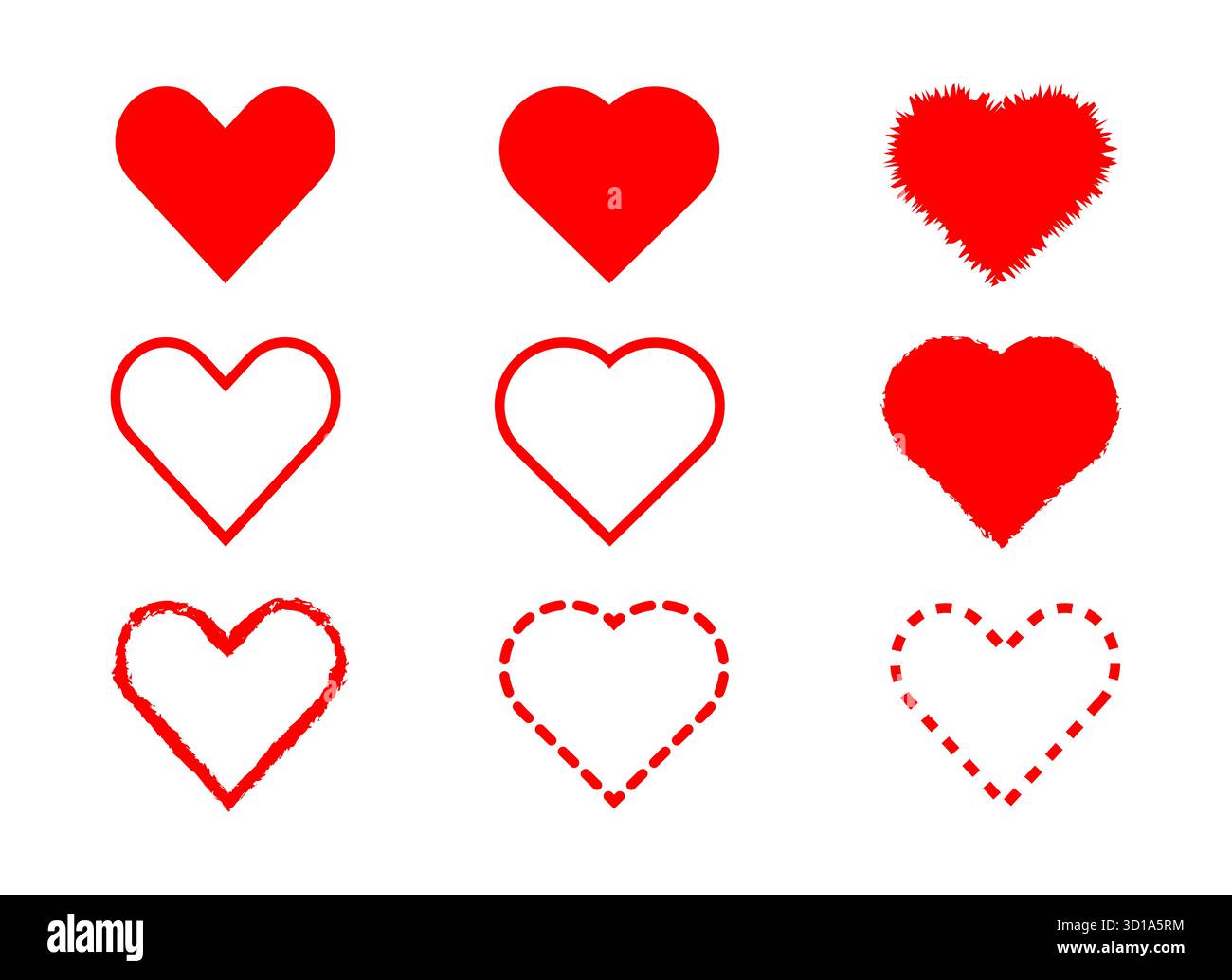 Heart icon styles Cut Out Stock Images & Pictures - Alamy