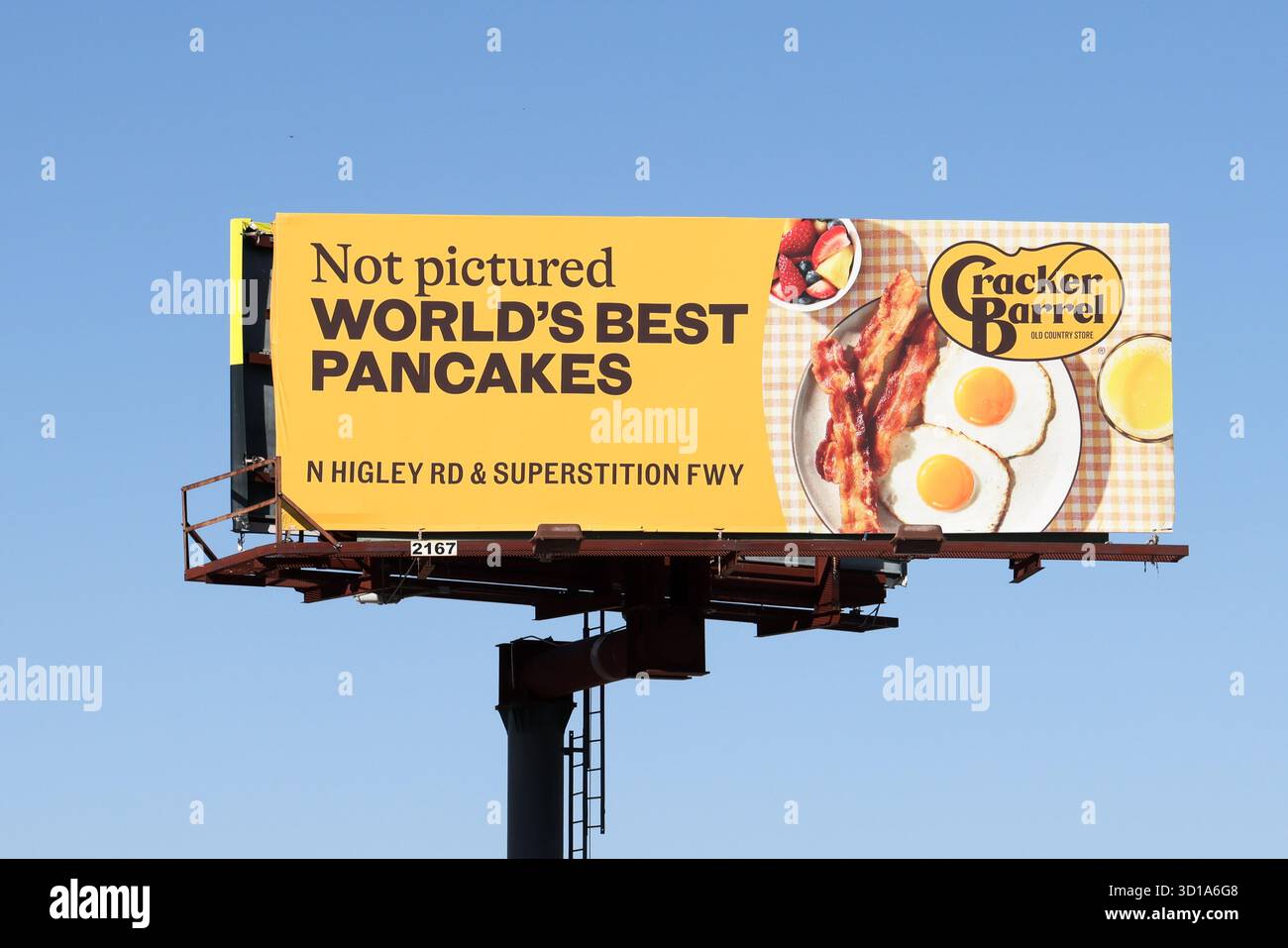 A billboard for a Cracker Barrel can be seen along Main Street in Mesa ...