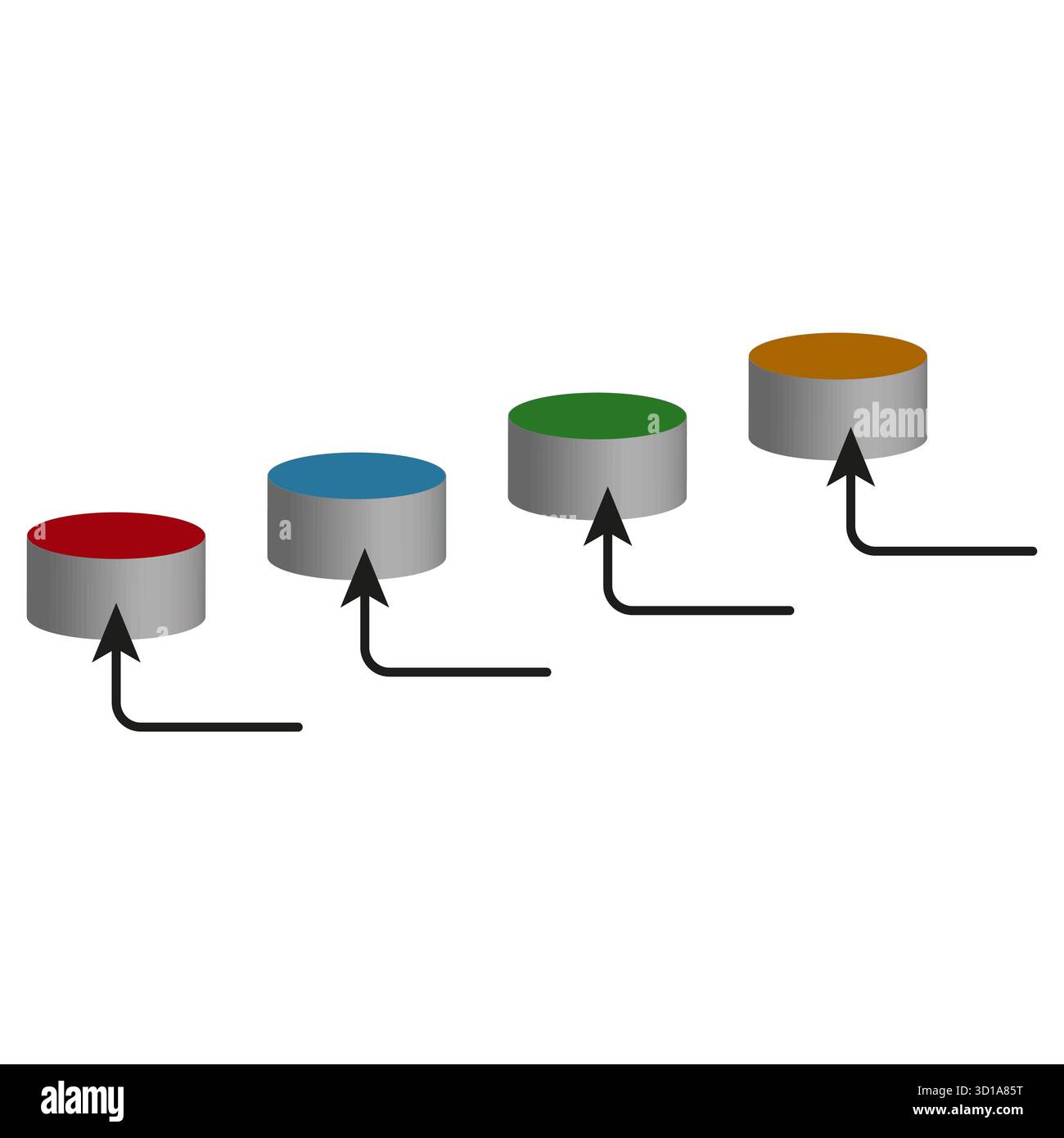 Process arrows icon. Sequential steps diagram. Colorful workflow scheme ...