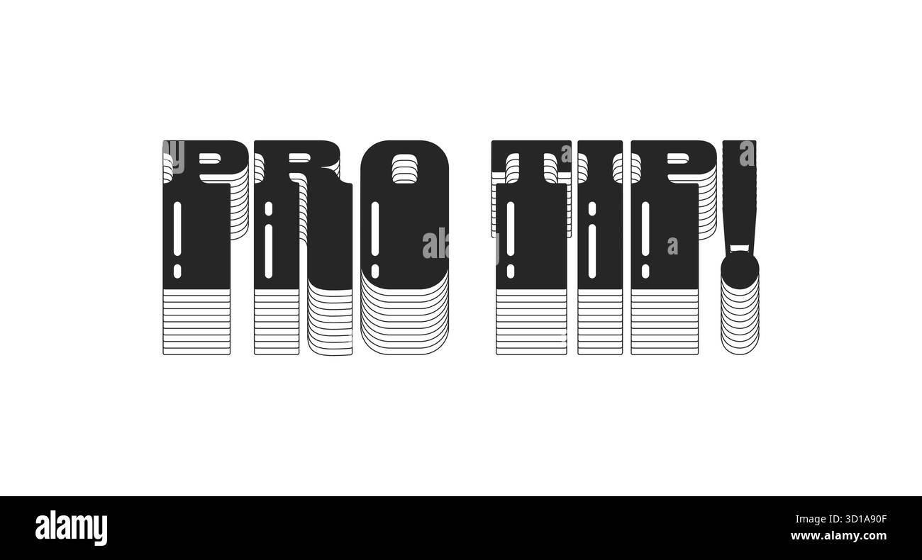 Pro tip bold black viral internet slang typography Stock Vector Image ...