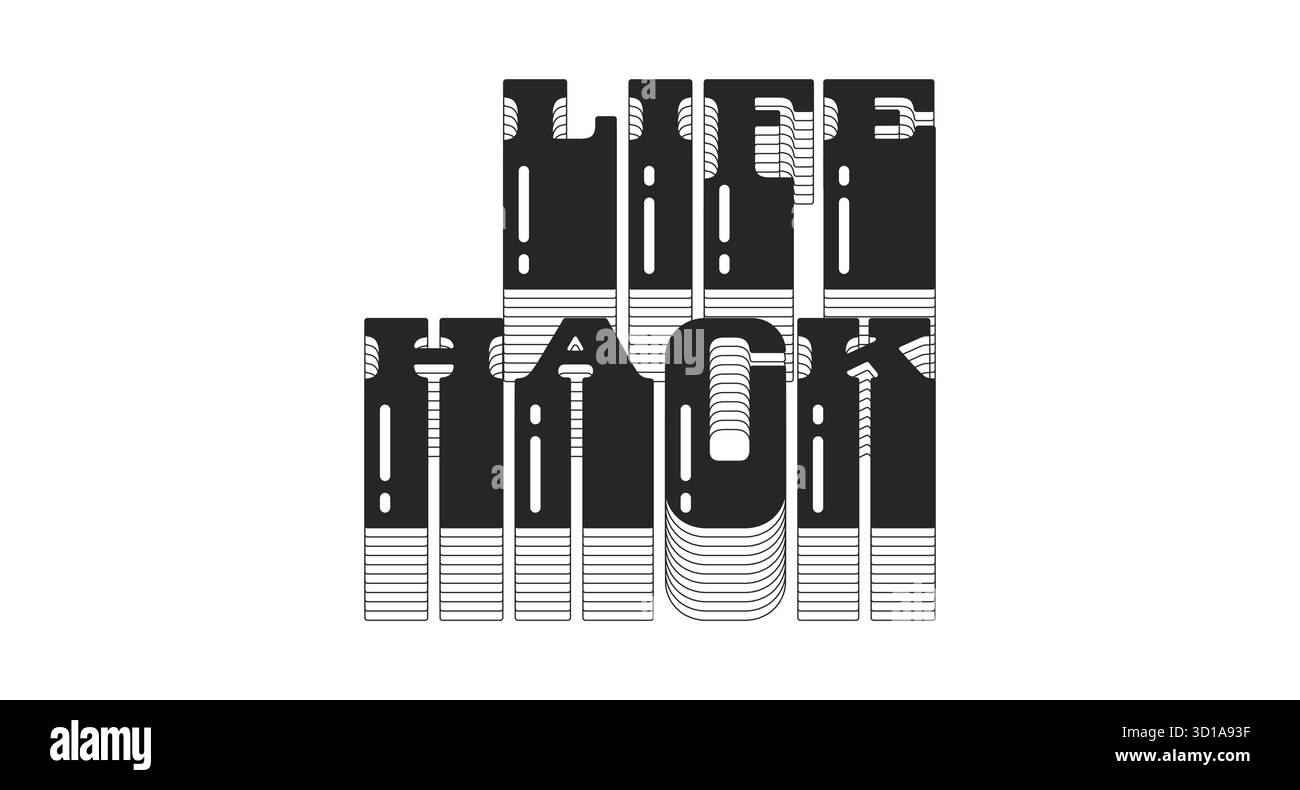 Life hack bold black viral internet slang typography Stock Vector Image ...