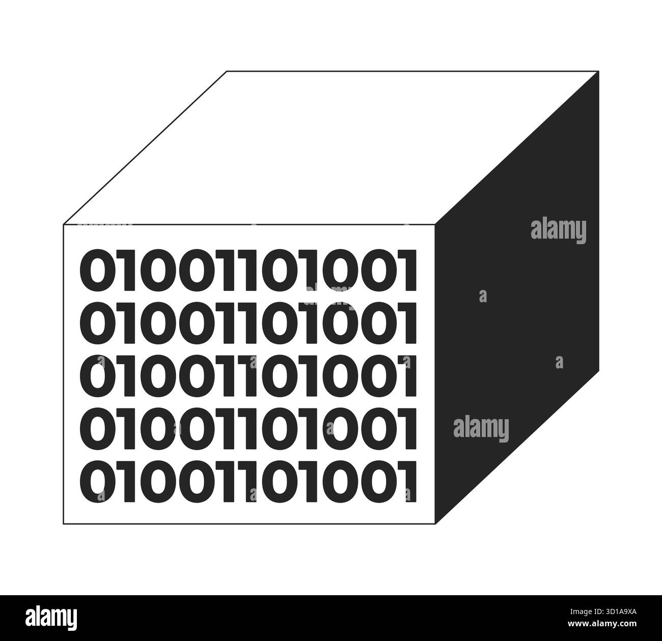 Binary code cube Stock Vector Images - Alamy