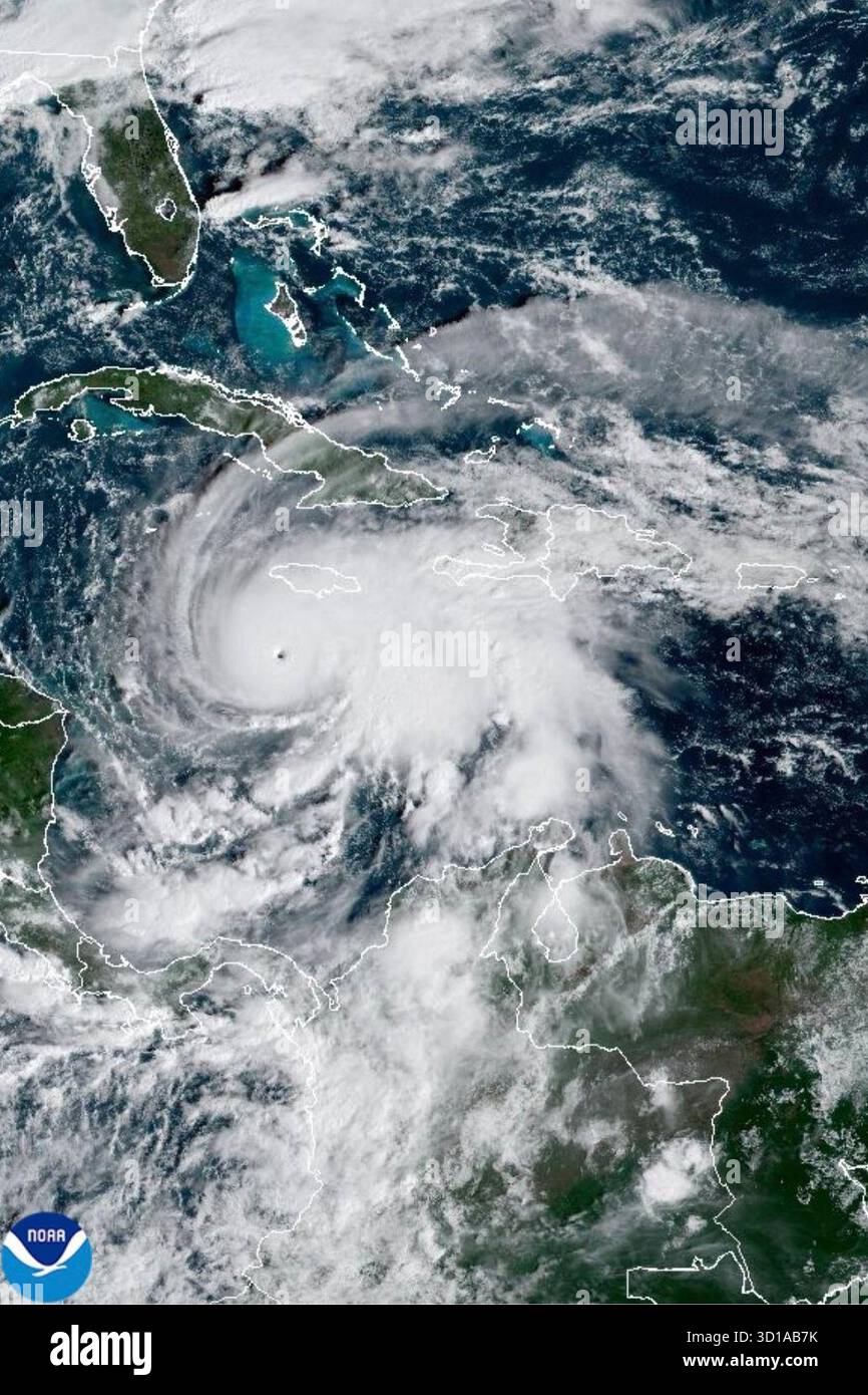 This satellite image provided by the National Oceanographic and ...
