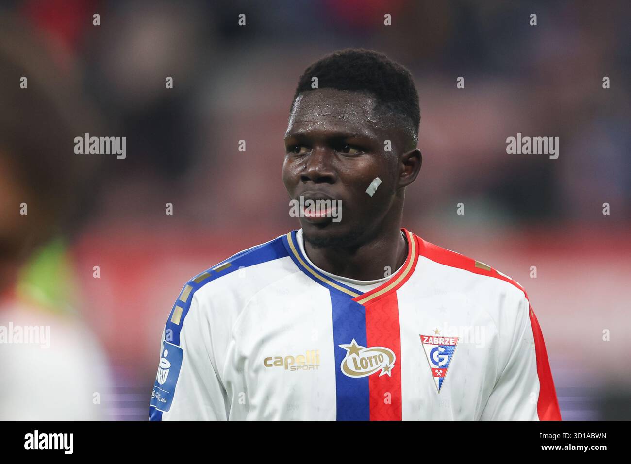 Zabrze, Poland. 26th Oct, 2025. Ousmane Sow of Gornik Zabrze seen ...