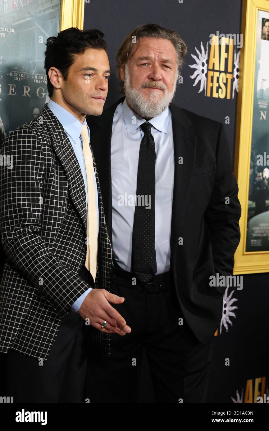 LOS ANGELES - OCT 24: Rami Malek, Russell Crowe at the 2025 AFI FEST ...